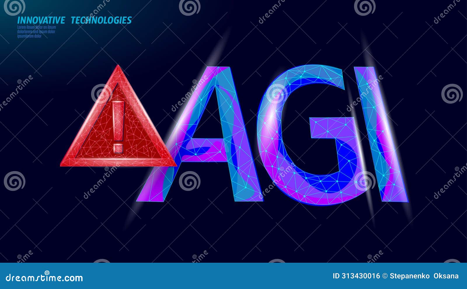 Artificial General Intelligence Low Poly Letter Symbols. Minimalist ...