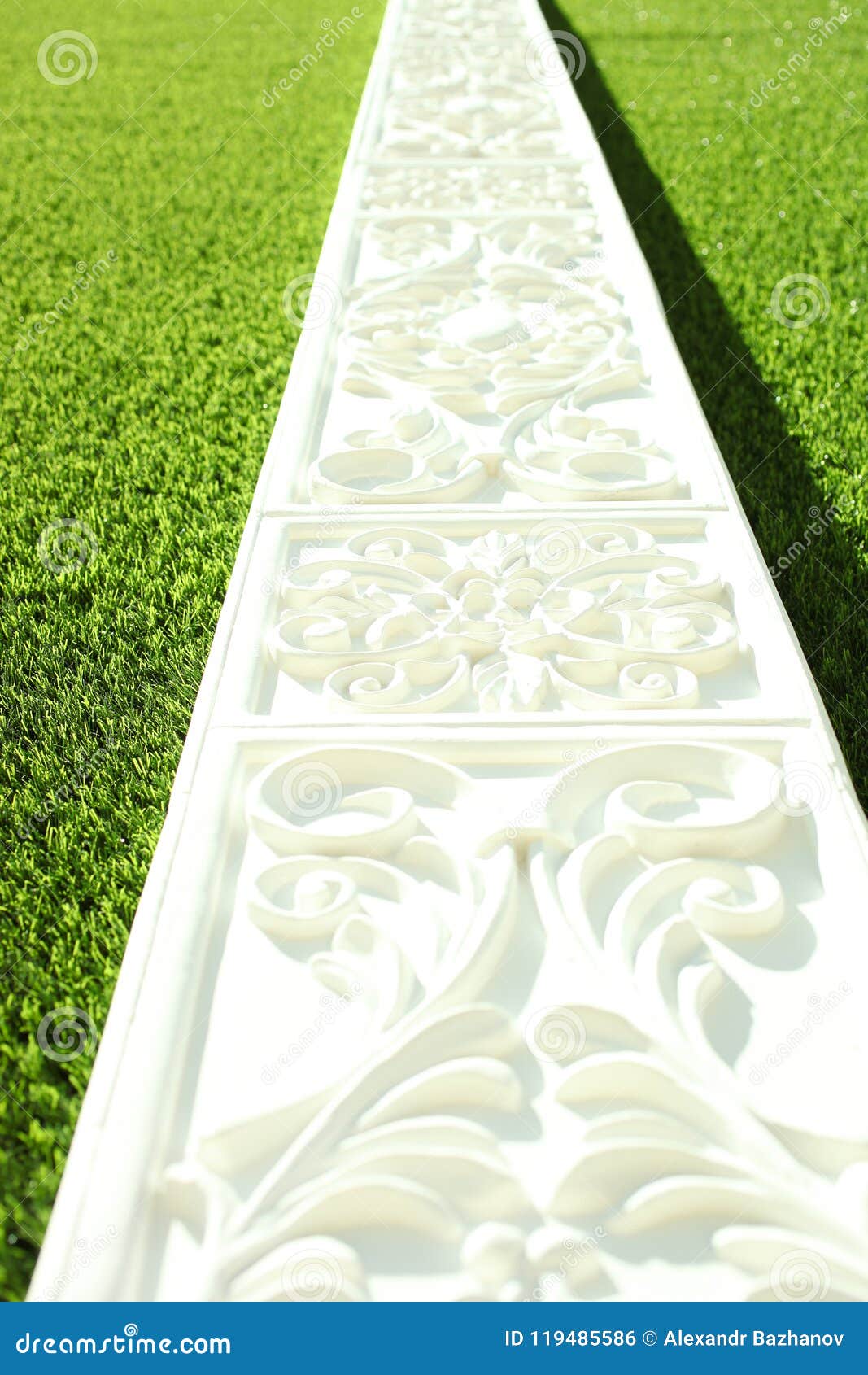Artificial Grass and Bas-relief Moldings Stock Photo - Image of copy ...