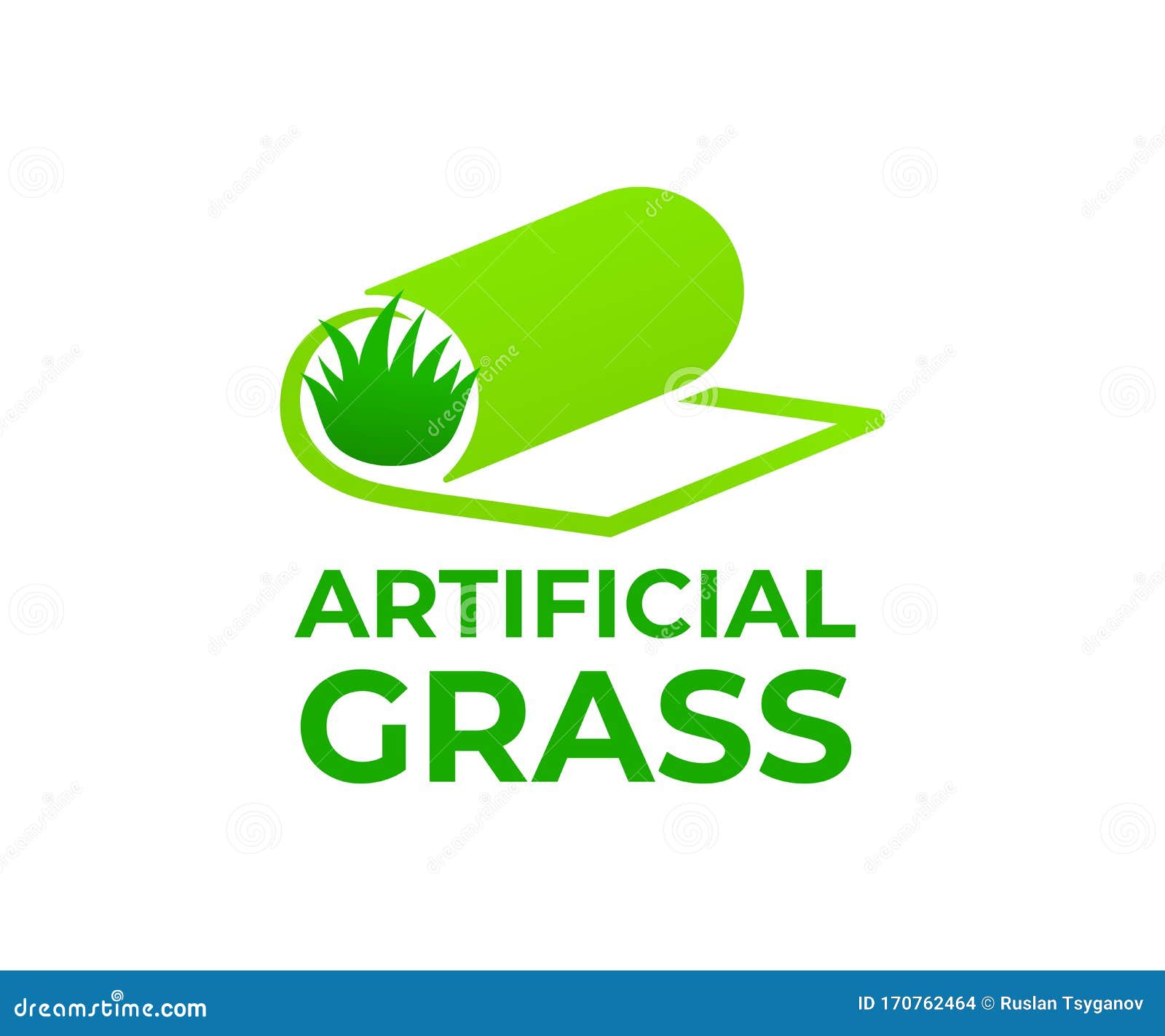 Artificial Grass or Turf in Roll, Logo Design. Carpeting Artificial ...