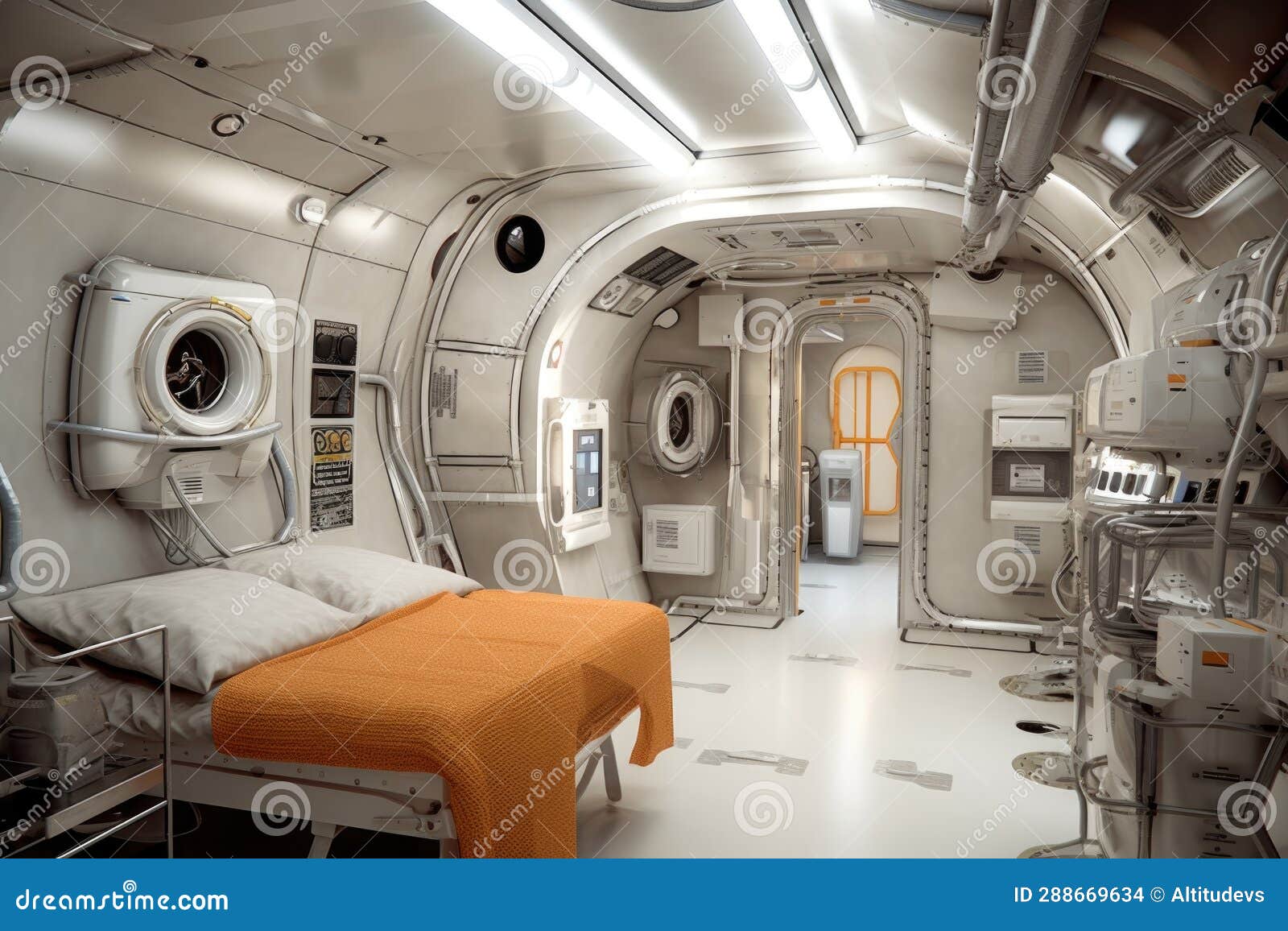 Artificial Gravity Rotating Space Habitat Interior Stock Photo - Image ...