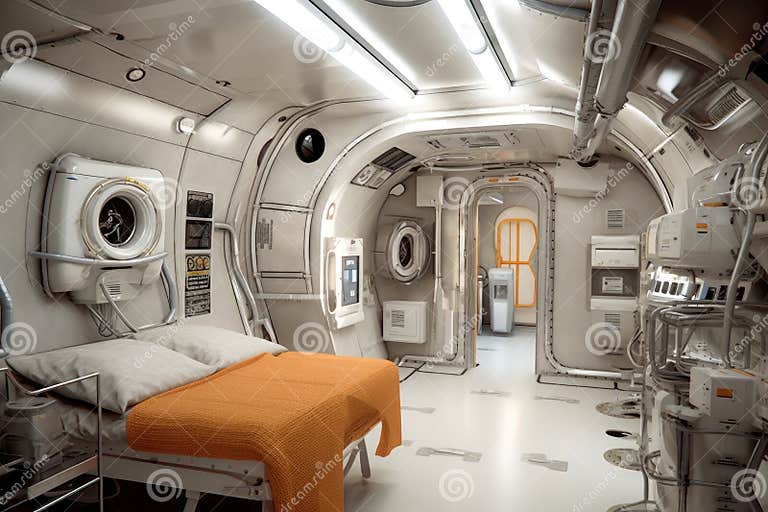 Artificial Gravity Rotating Space Habitat Interior Stock Photo - Image ...