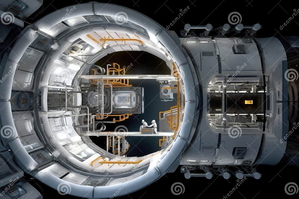 Artificial Gravity Space Habitat with Rotating Design Stock Photo ...
