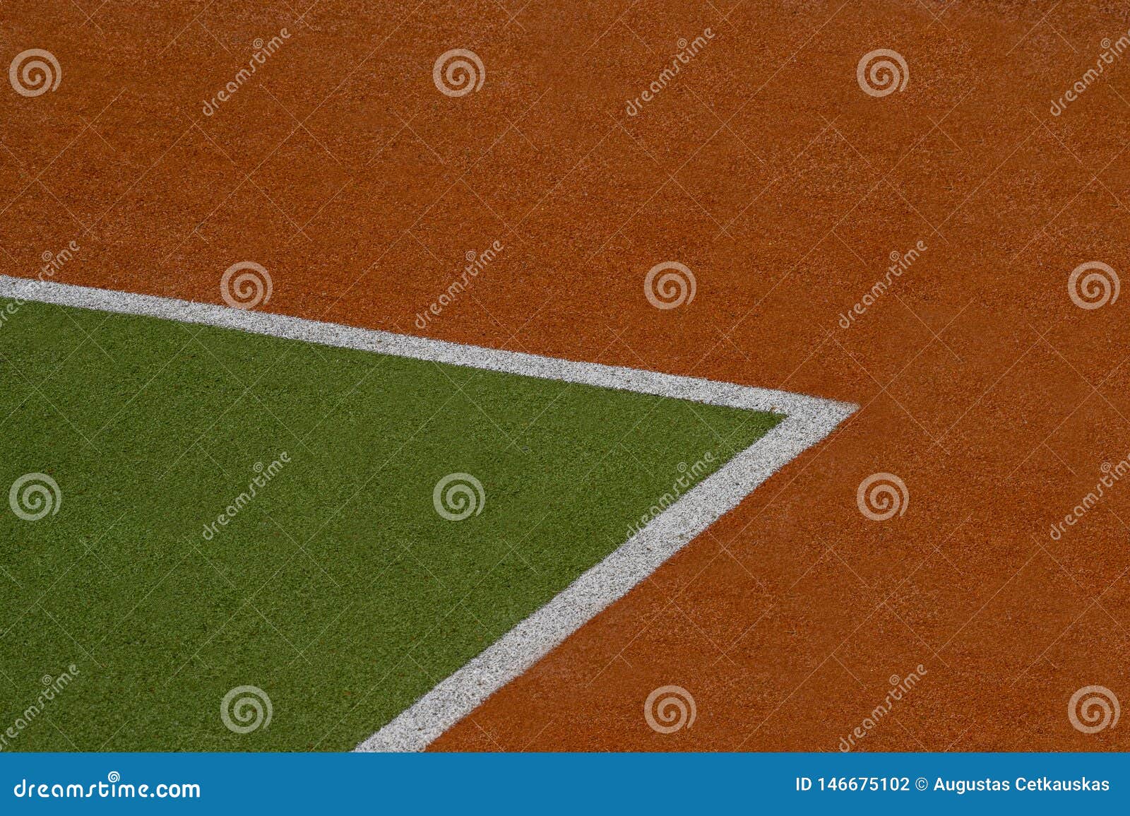 Artificial Green and Brown Turf Texture Background with White Line ...