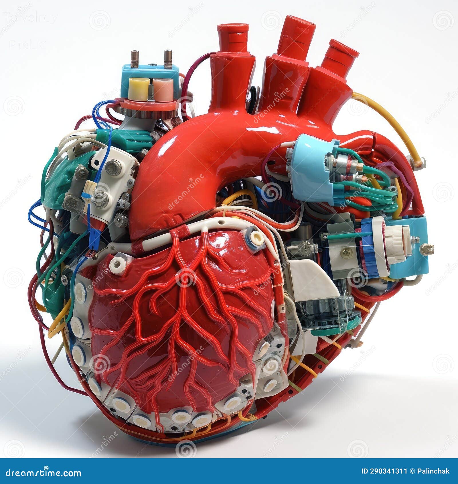 Artificial Heart for a Biomechanical Robot Stock Illustration ...