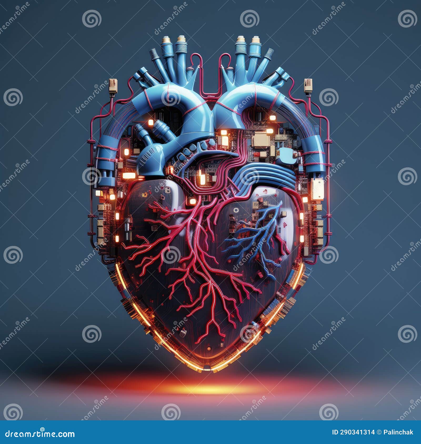 Artificial Heart for a Biomechanical Robot Stock Illustration ...