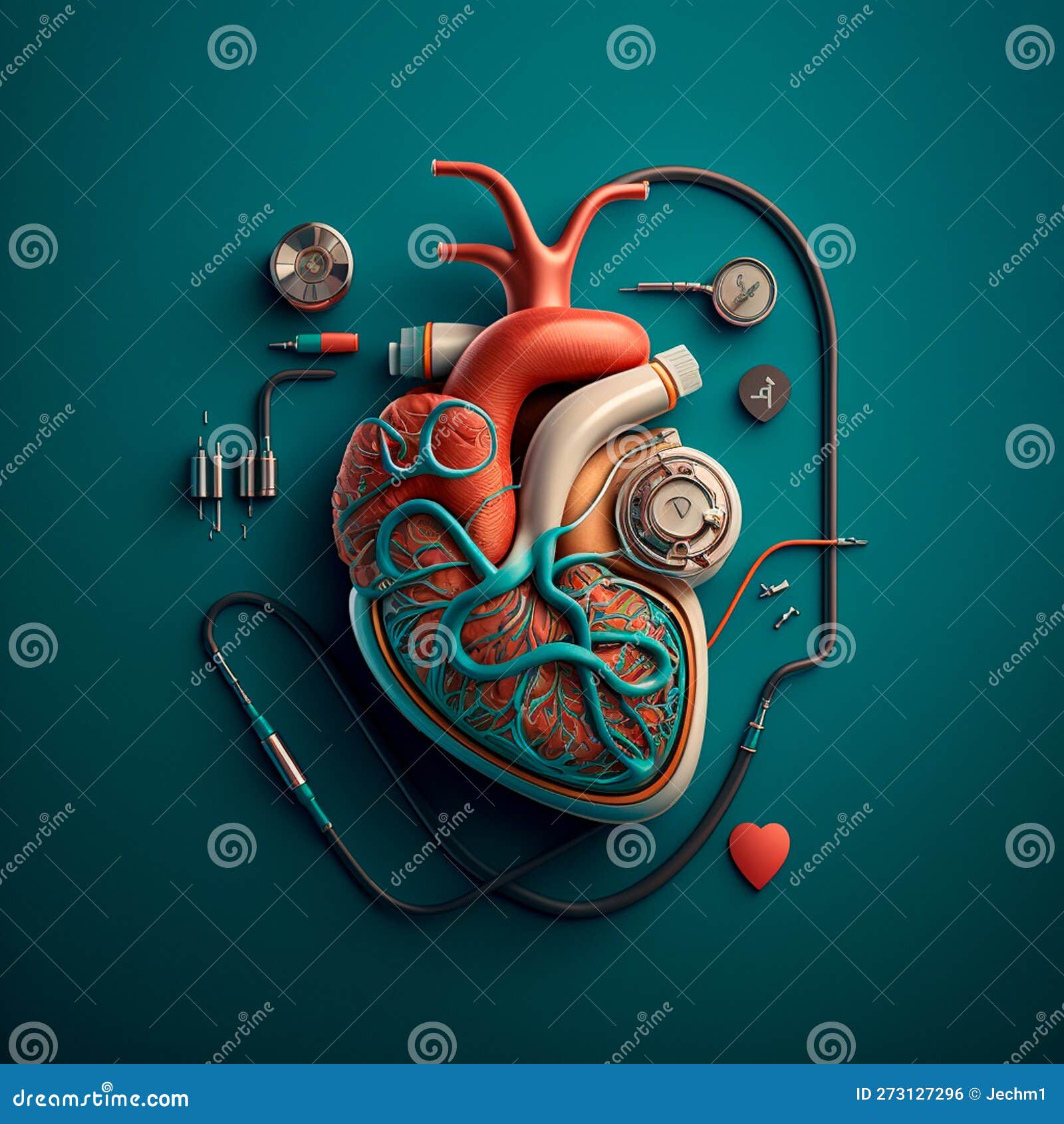 Artificial Heart. Cyberpunk Pacemaker GENERATIVE AI, GENERATIVE, AI ...