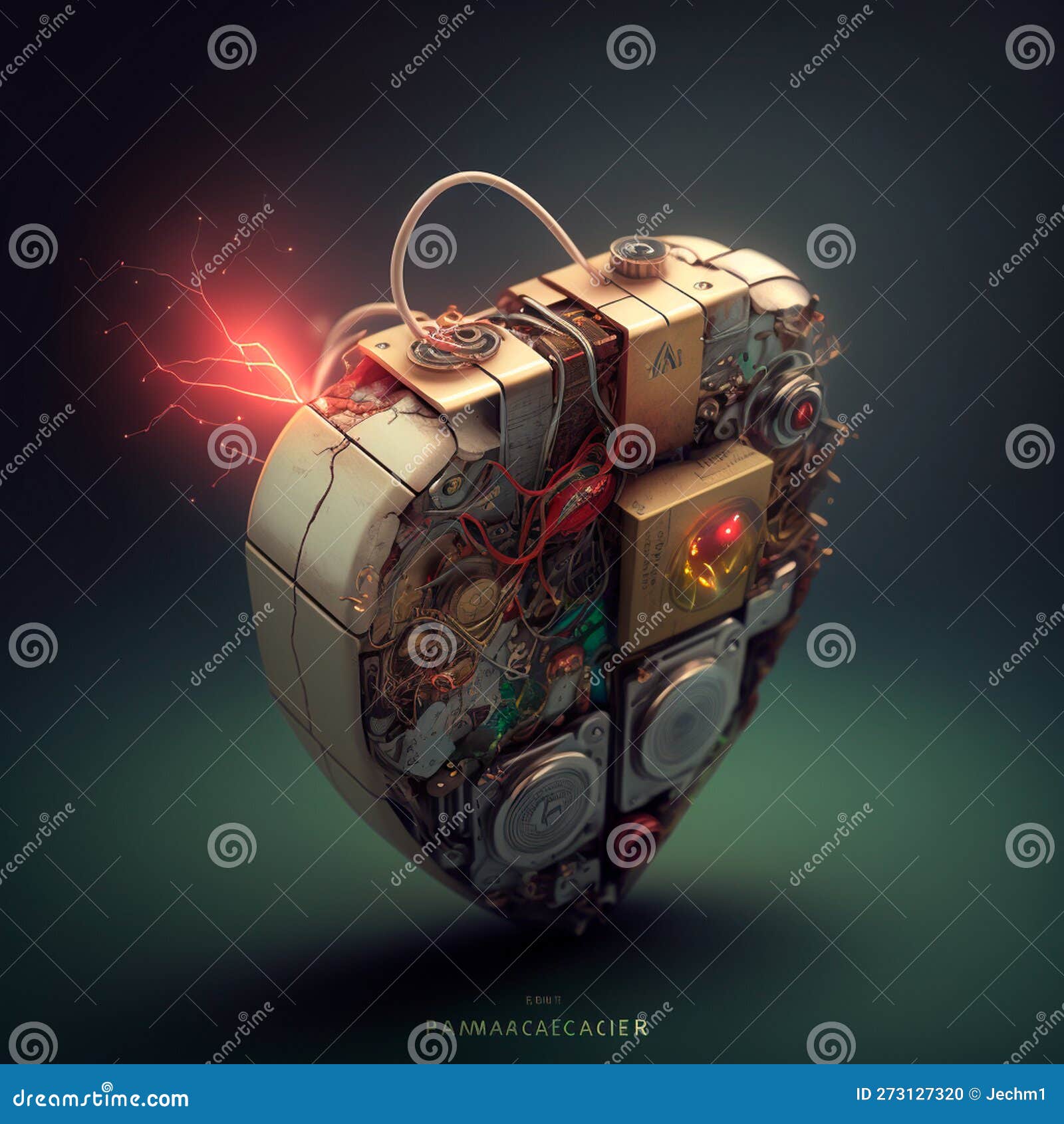 Artificial Heart. Cyberpunk Pacemaker GENERATIVE AI, GENERATIVE, AI ...