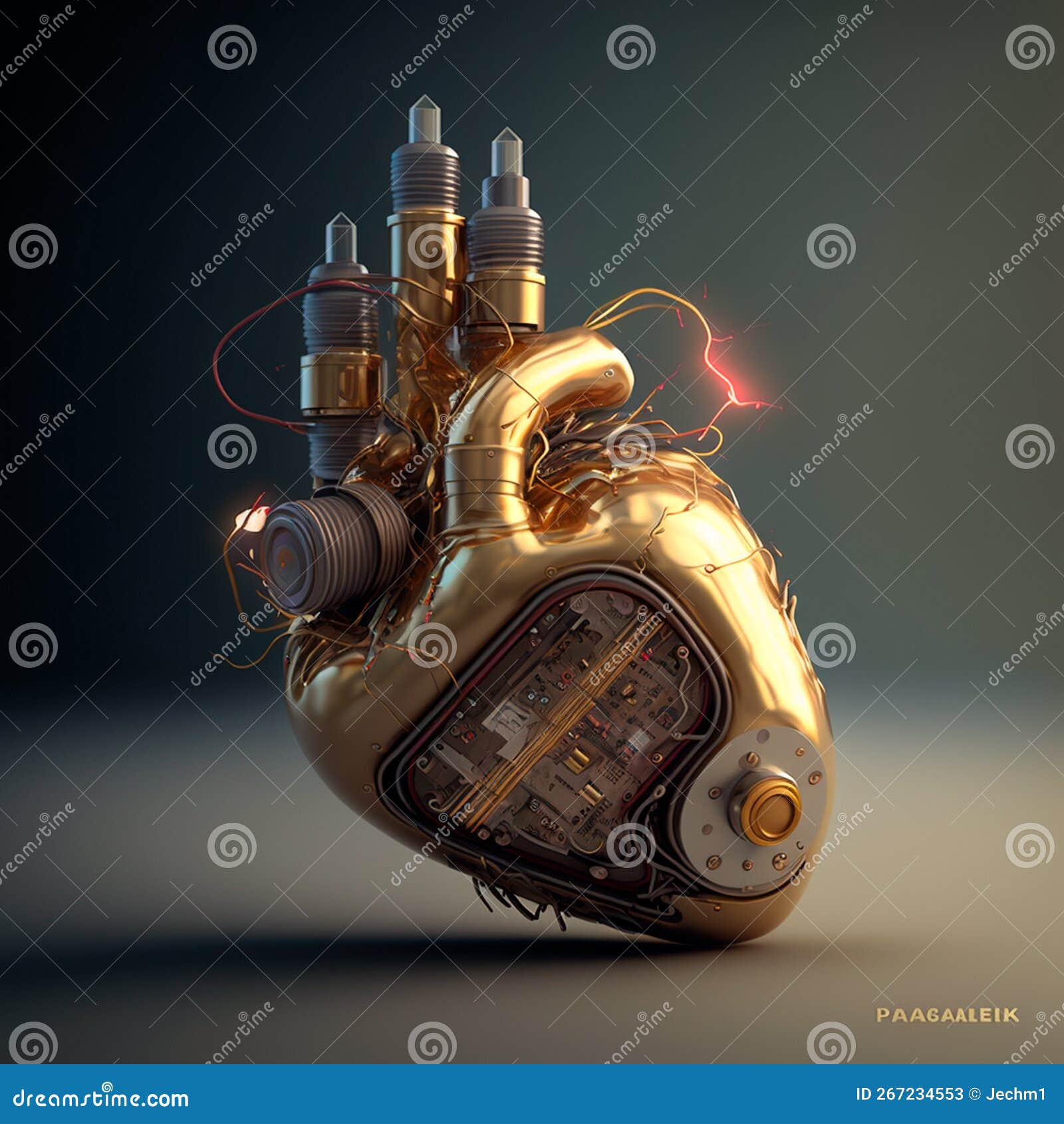 Artificial Heart. Cyberpunk Pacemaker GENERATIVE AI, GENERATIVE, AI ...
