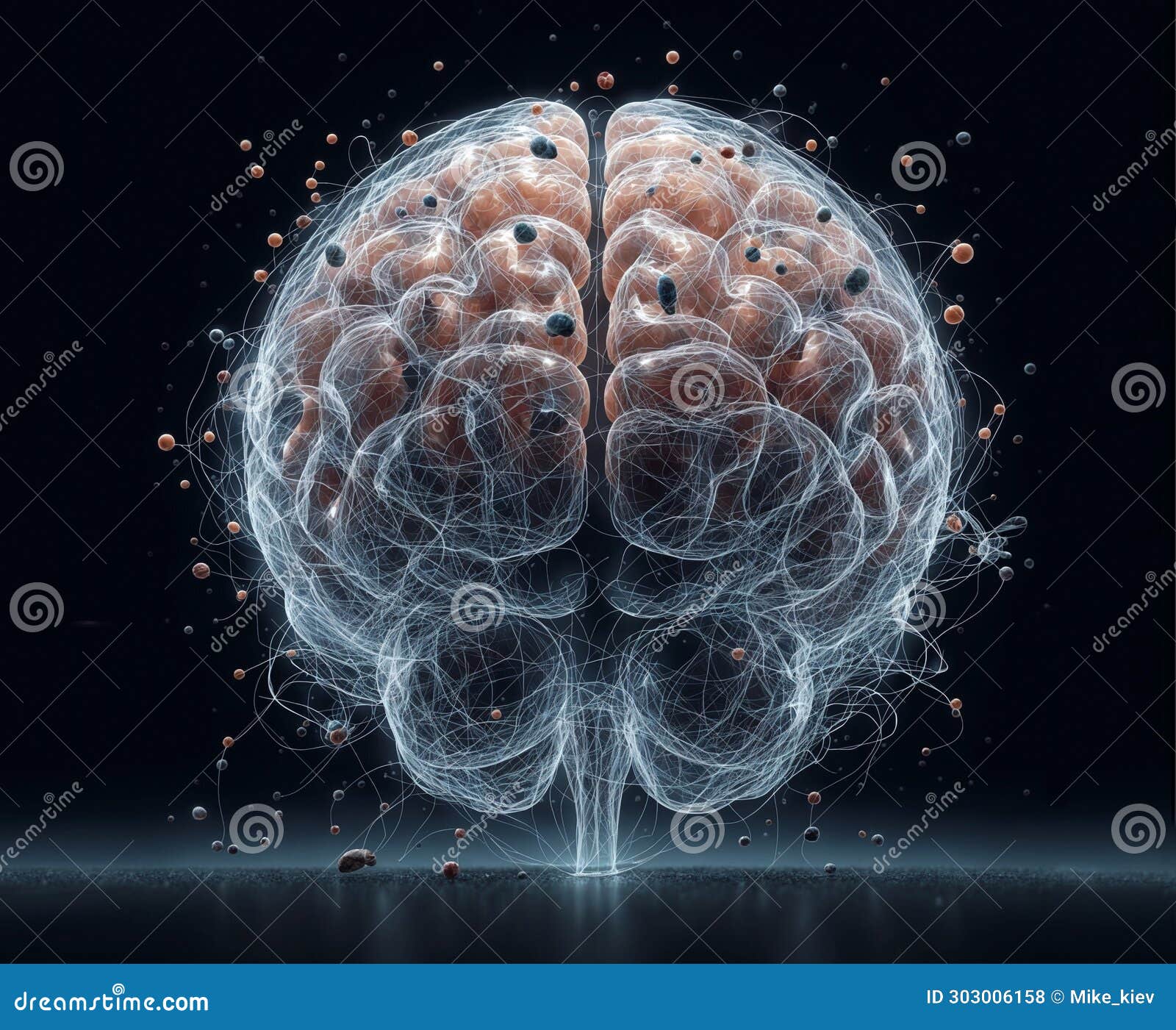 Artificial Human Brain with Bugs Inside Stock Illustration ...