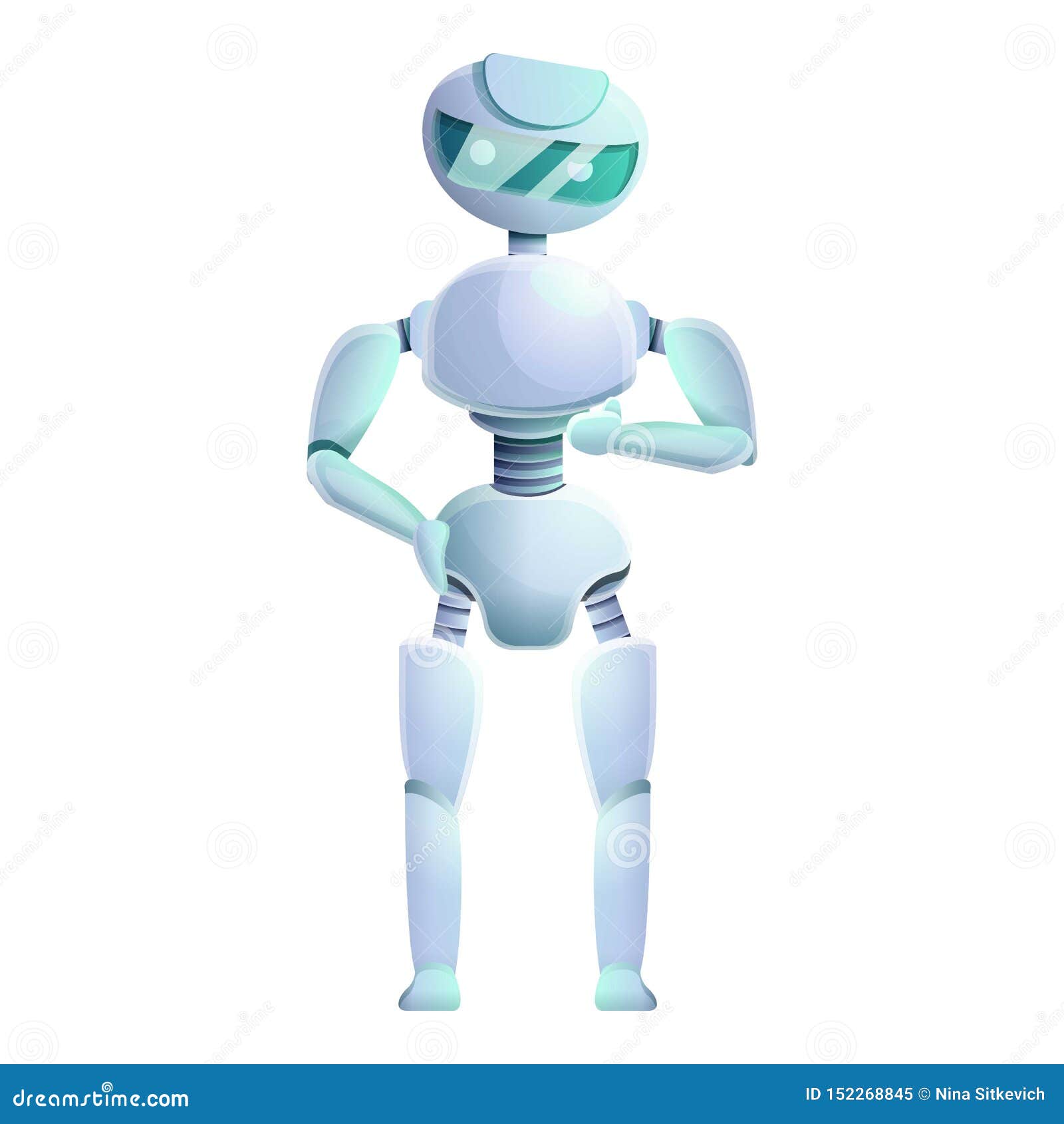 Artificial Humanoid Icon, Cartoon Style Stock Vector - Illustration of ...