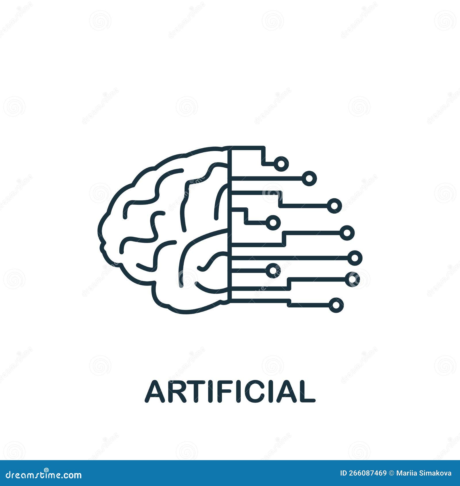 Artificial Icon. Monochrome Simple Smart Technology Icon for Templates ...