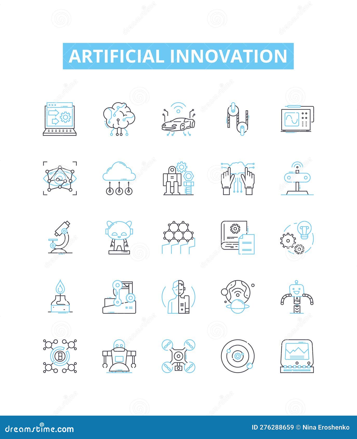 Artificial Innovation Vector Line Icons Set. AI, Robotics, Automation ... Artificial Innovation Vector Line Icons Set. AI, Robotics, Automation ...