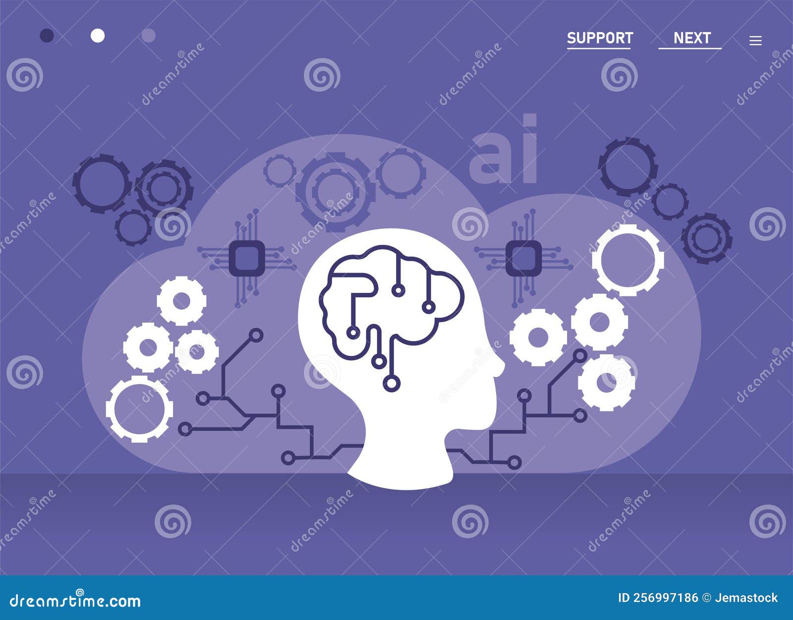 Artificial Inteligence Technology Profile Stock Vector - Illustration ...