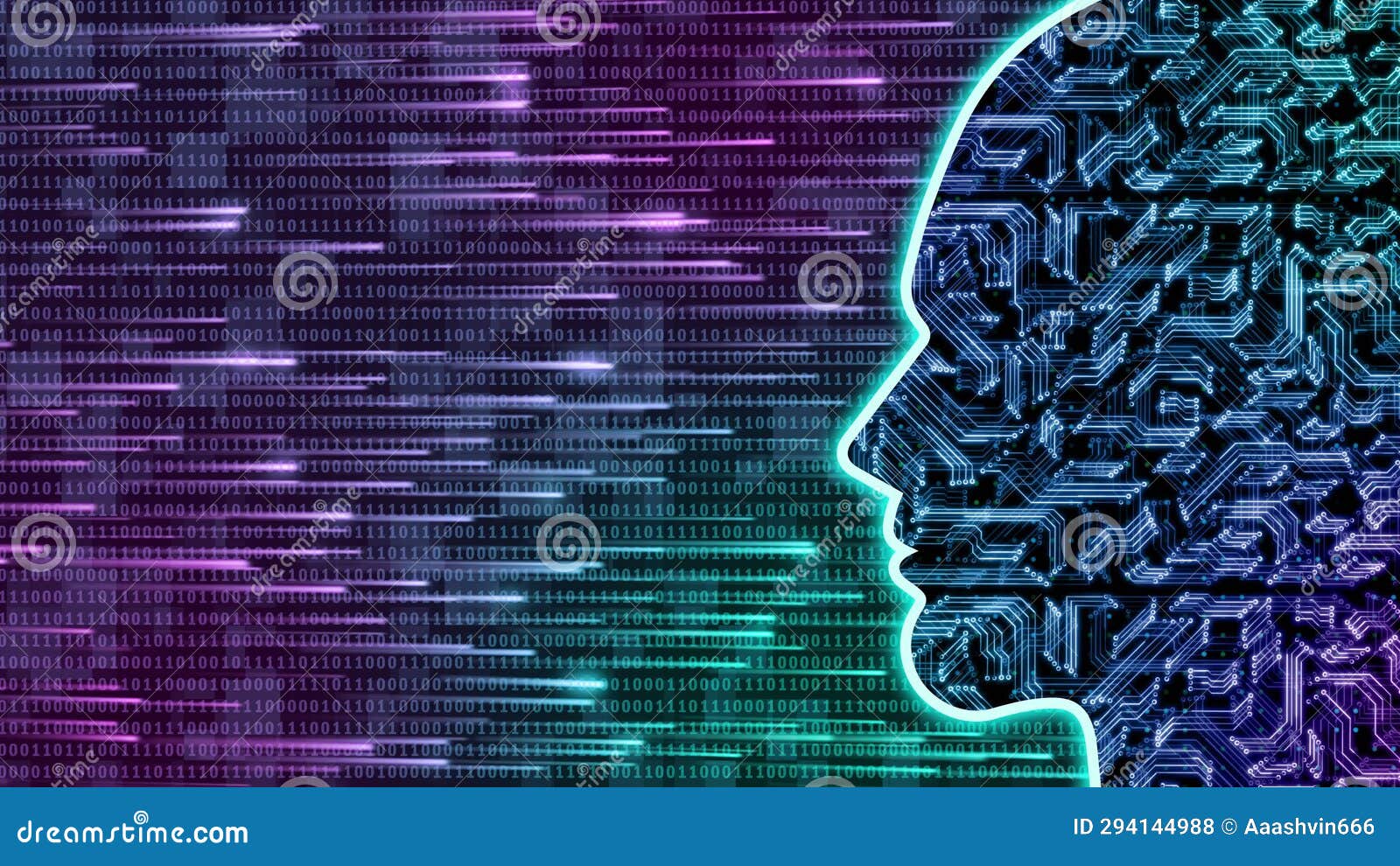 Artificial Intelligence Abstract Animation with Digital Human Face and ...