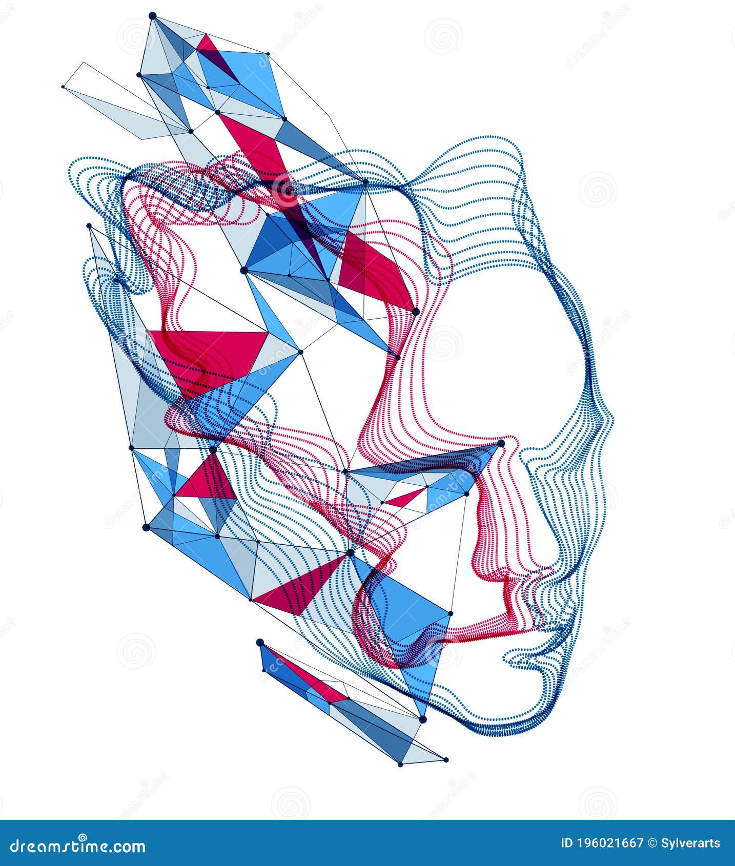 Artificial Intelligence, Abstract Artistic Human Head Portrait Made of ...