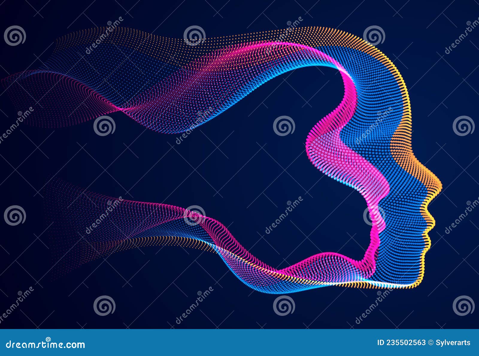 Artificial Intelligence, Abstract Artistic Human Head Portrait Made of ...