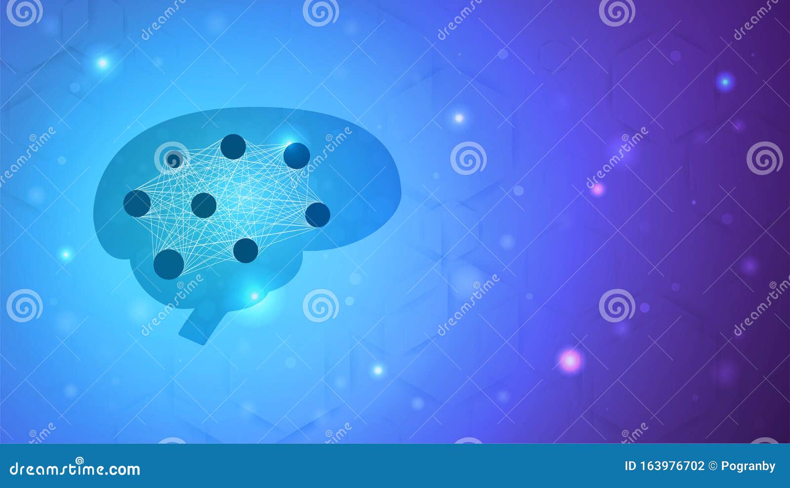 Artificial Intelligence Abstract Background. AI Brain with Neurons ...