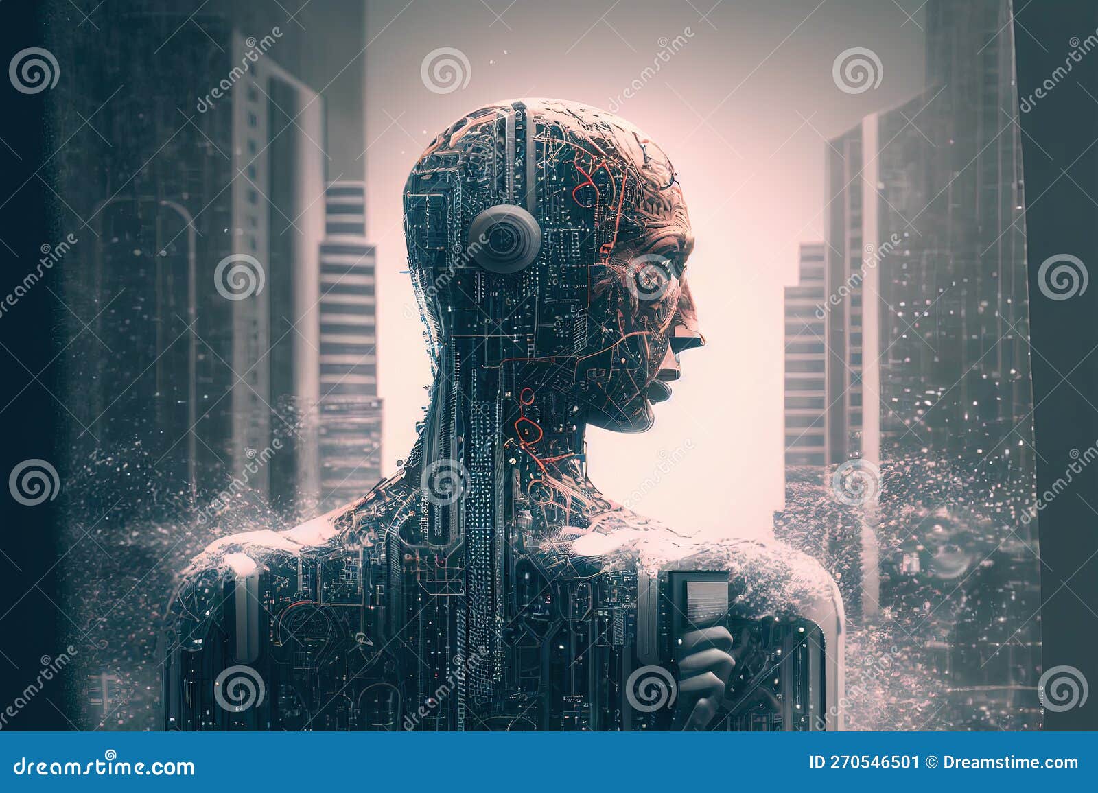 Artificial Intelligence Abstract Concept. Ai Robot Humanoid and Modern ...
