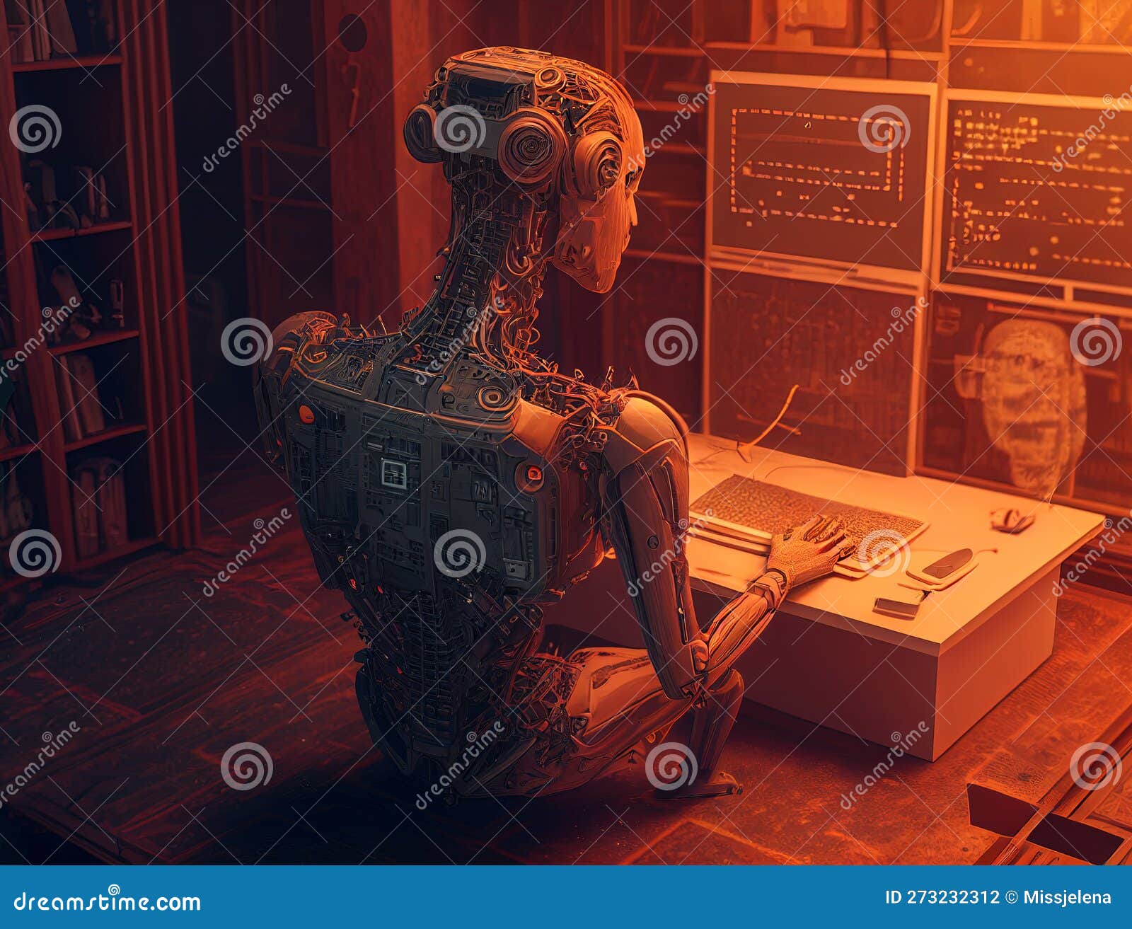 Artificial Intelligence Abstract Concept. Ai Robot Humanoid and Modern ...