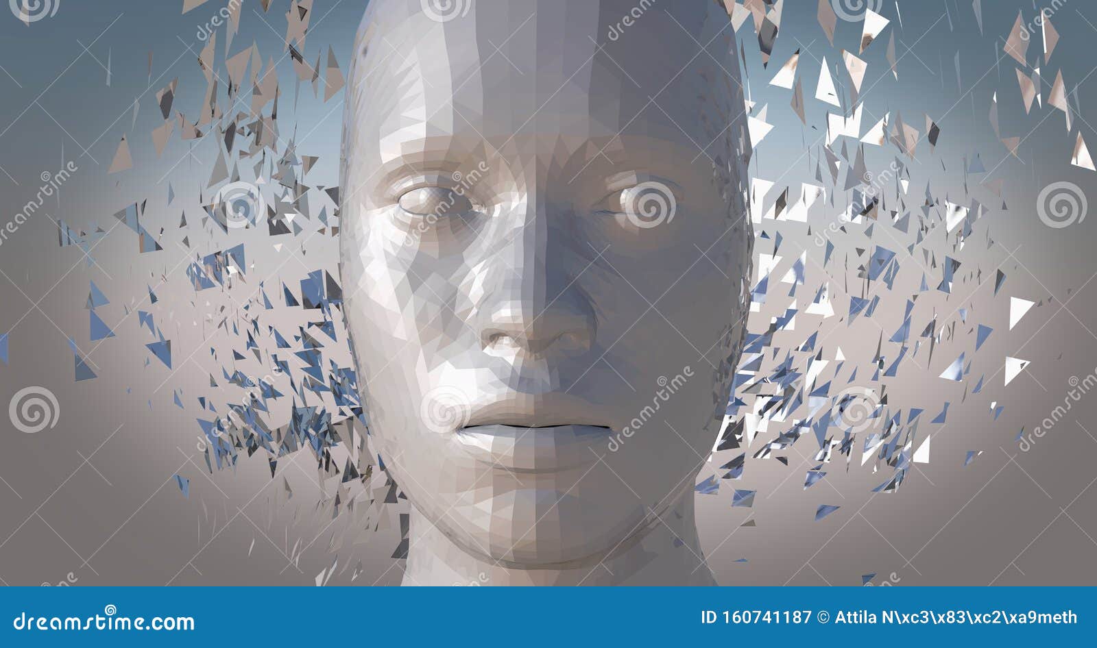 Artificial Intelligence. Abstract Human Face. Stock Illustration ...