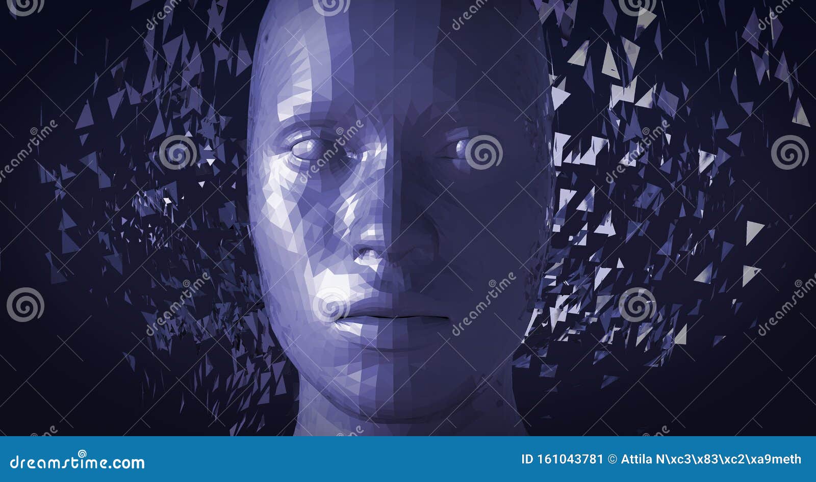 Artificial Intelligence. Abstract Human Face. Stock Illustration ...