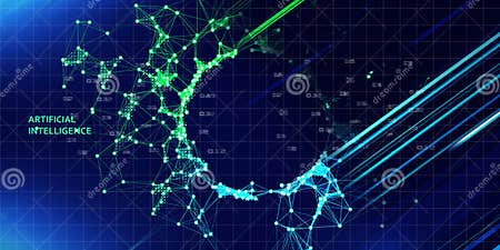 Artificial Intelligence. Abstract Polygonal Concept of Making Analysis Big Data Stock ...