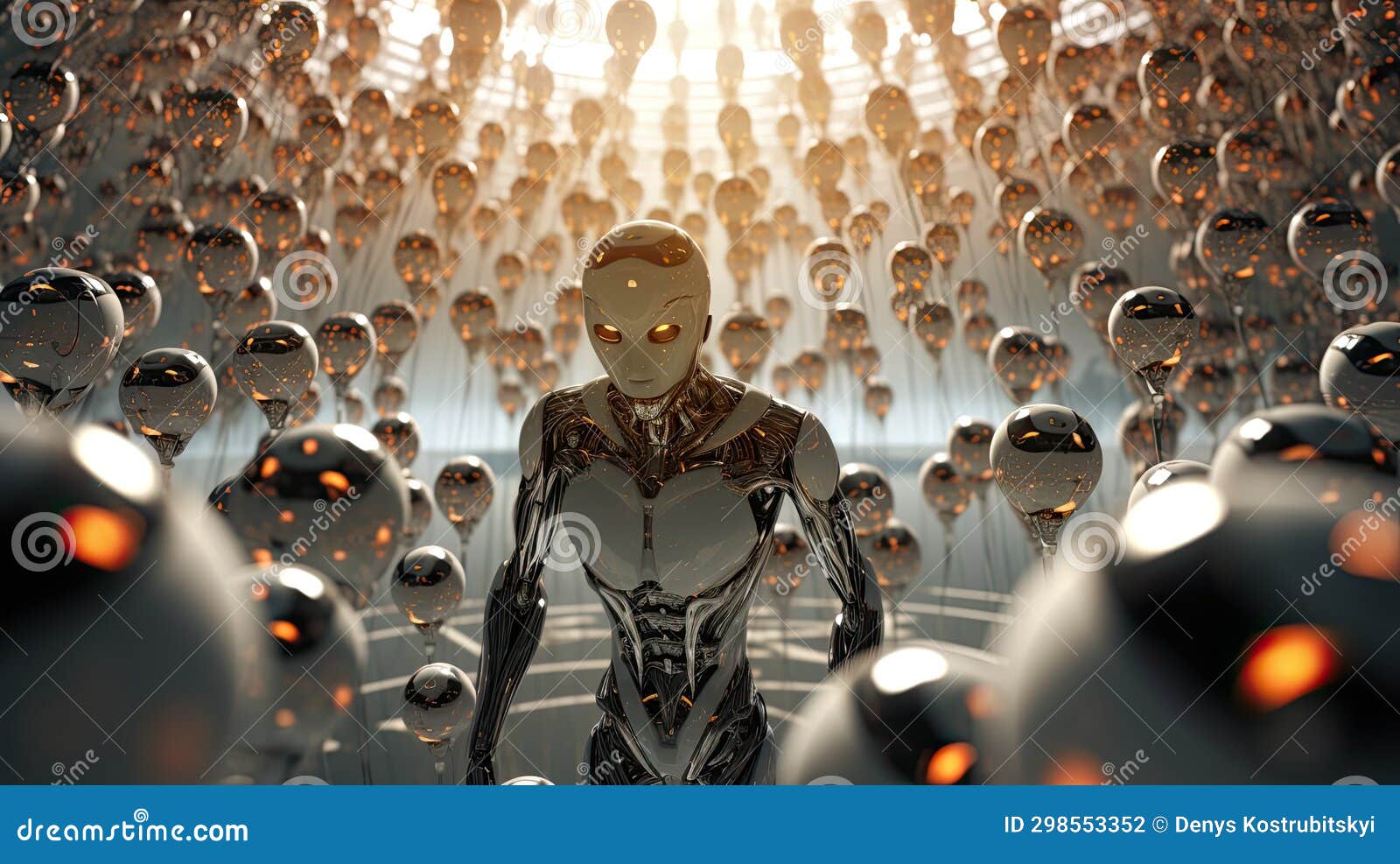 Artificial Intelligence in Action: Robotic Future Stock Illustration ...