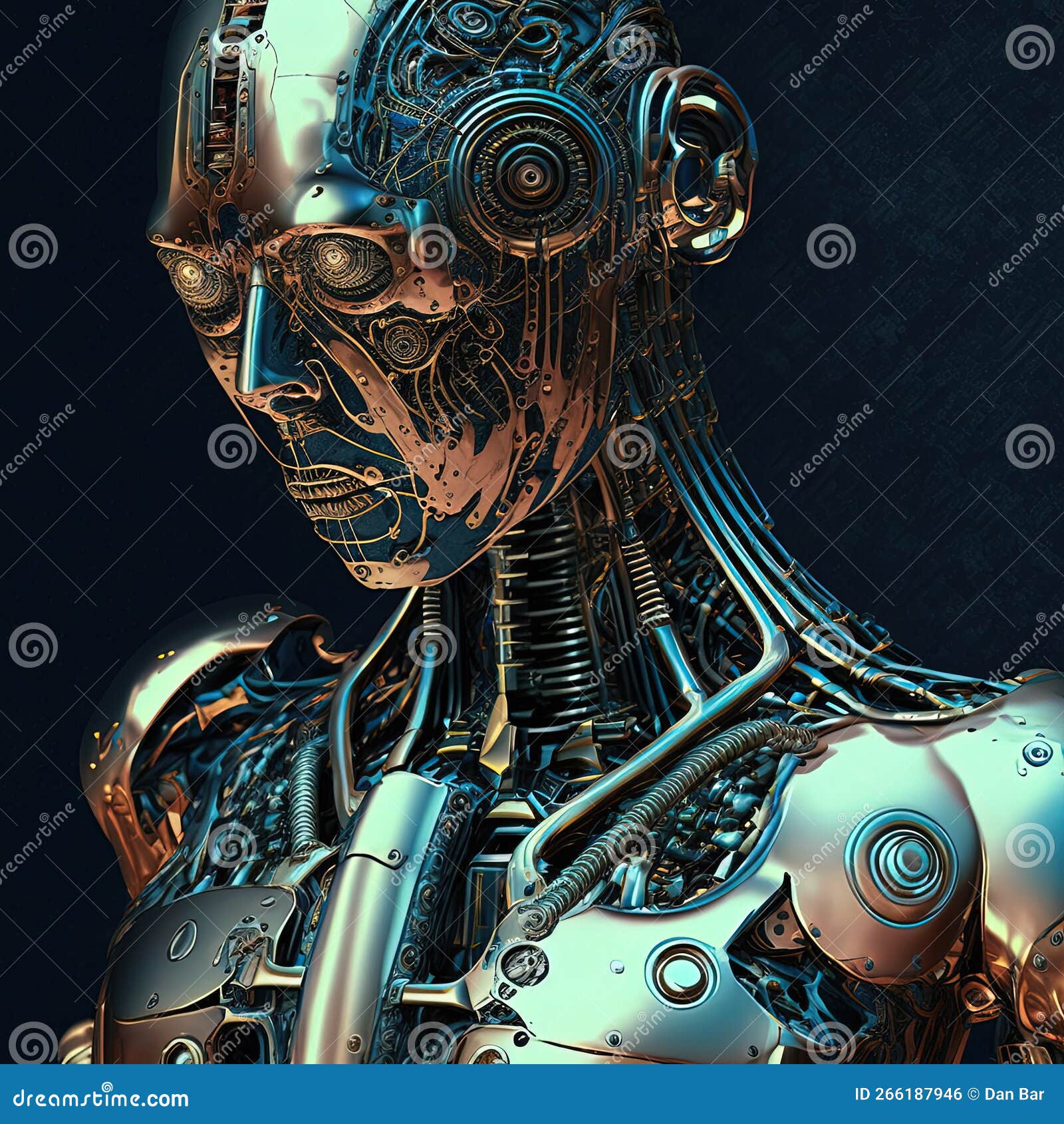 Artificial Intelligence, Advanced Cyborg with Metal Skeleton ...