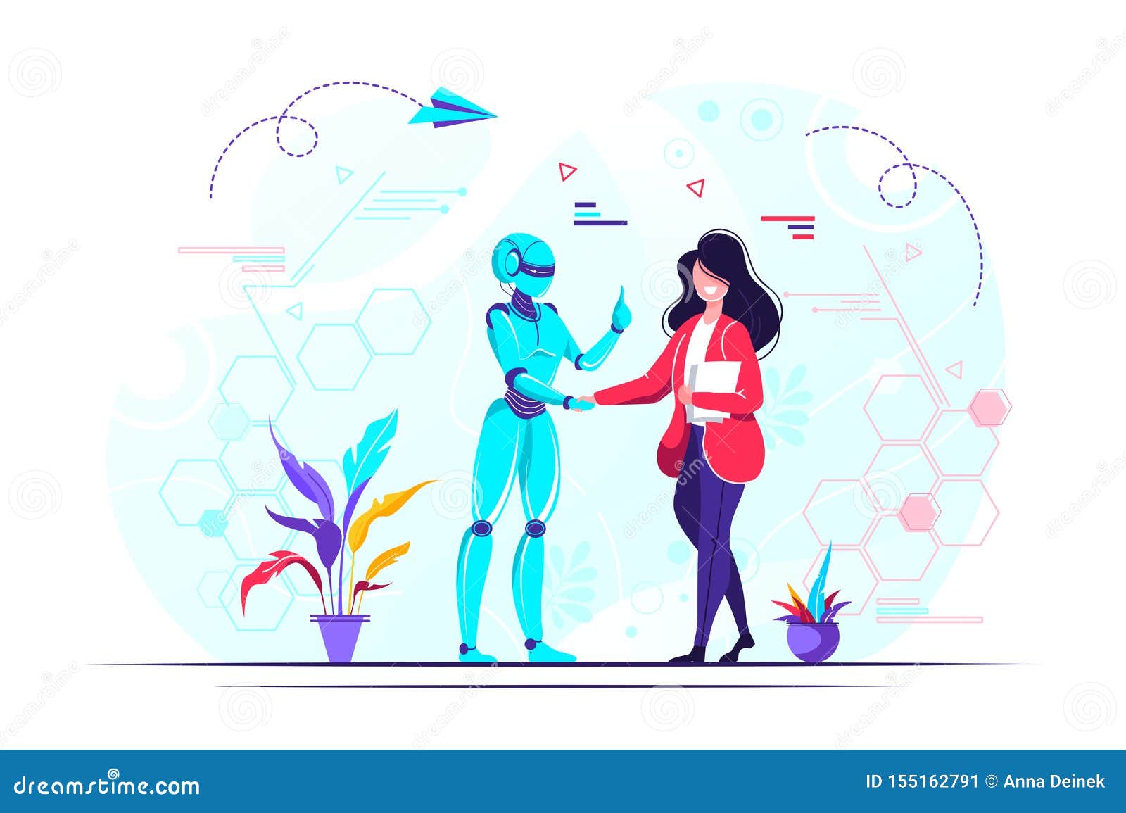 Artificial Intelligence AI Cartoon Vector | CartoonDealer.com #155162791