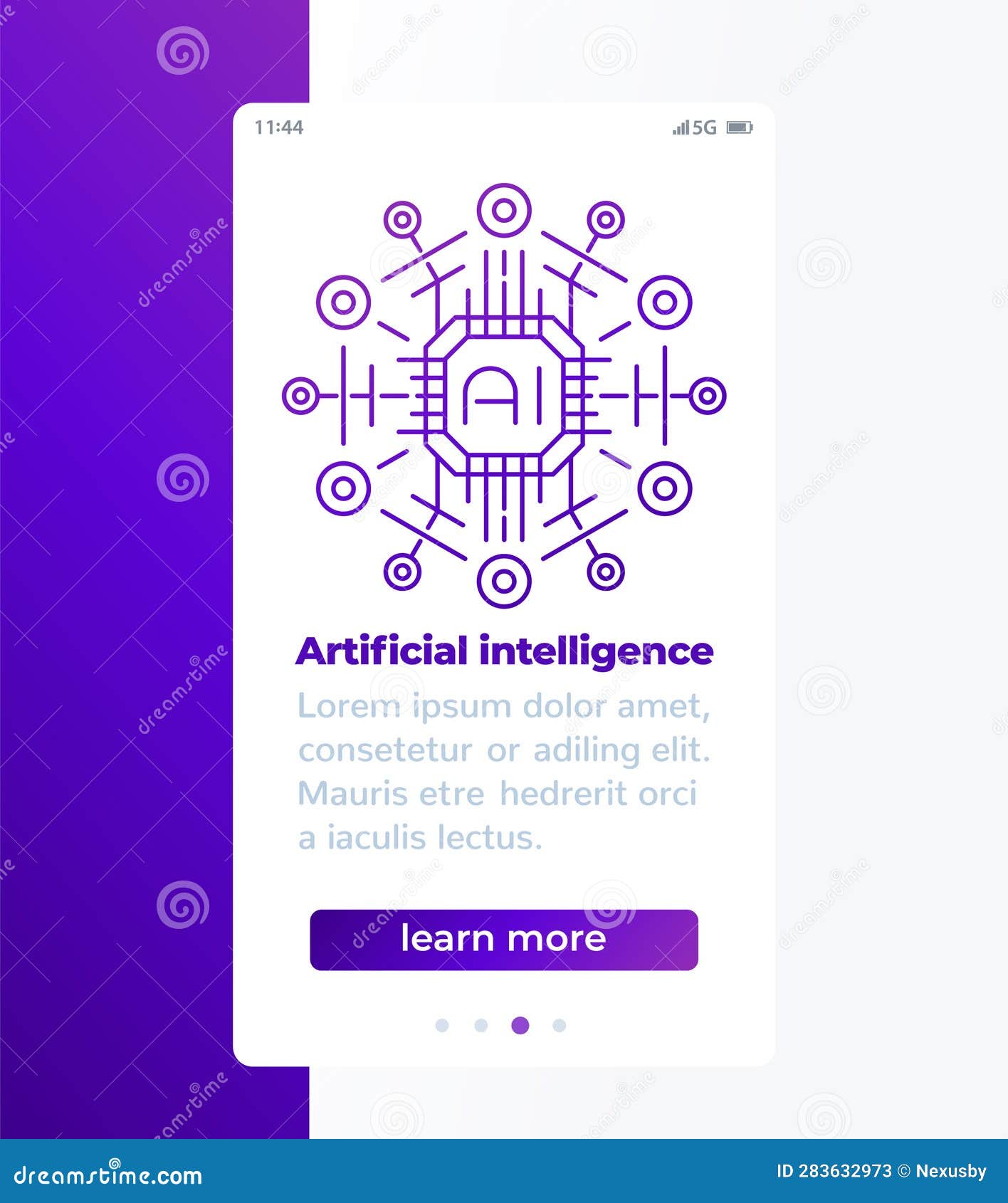 Artificial Intelligence, AI Banner with Line Icon Stock Vector ...