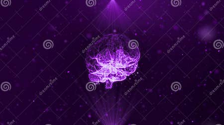 Artificial Intelligence AI Brain Animation, Data Mining, Deep Learning Modern Computer ...