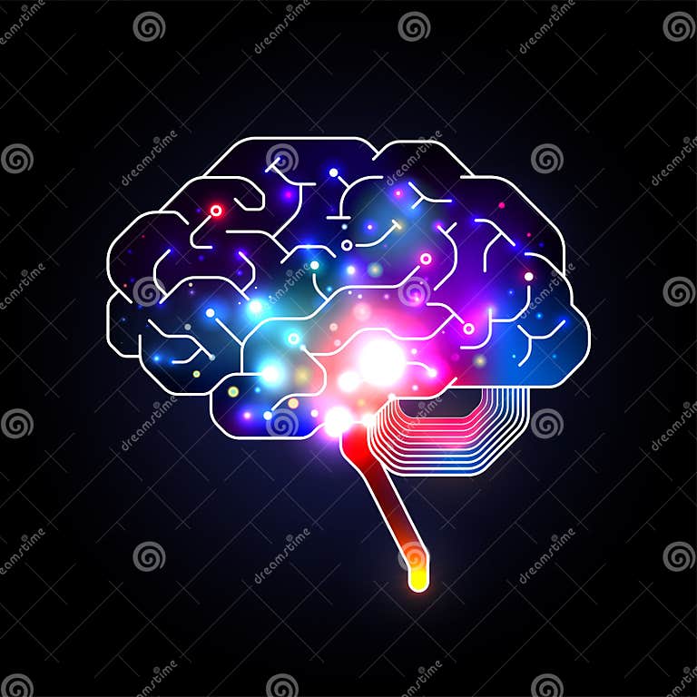 Artificial Intelligence AI Brain Concept Stock Vector - Illustration of ...