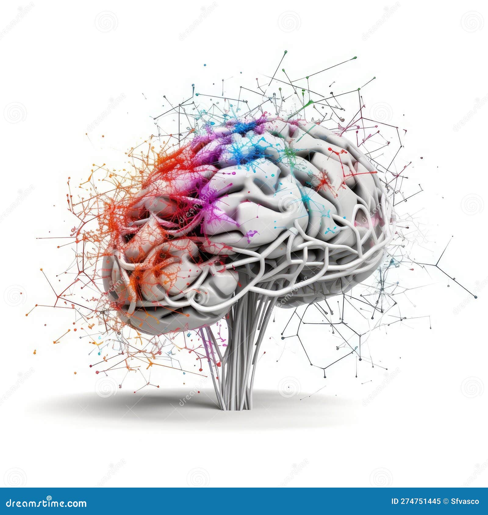 Artificial Intelligence AI Brain with Creative and Multi Colors with ...