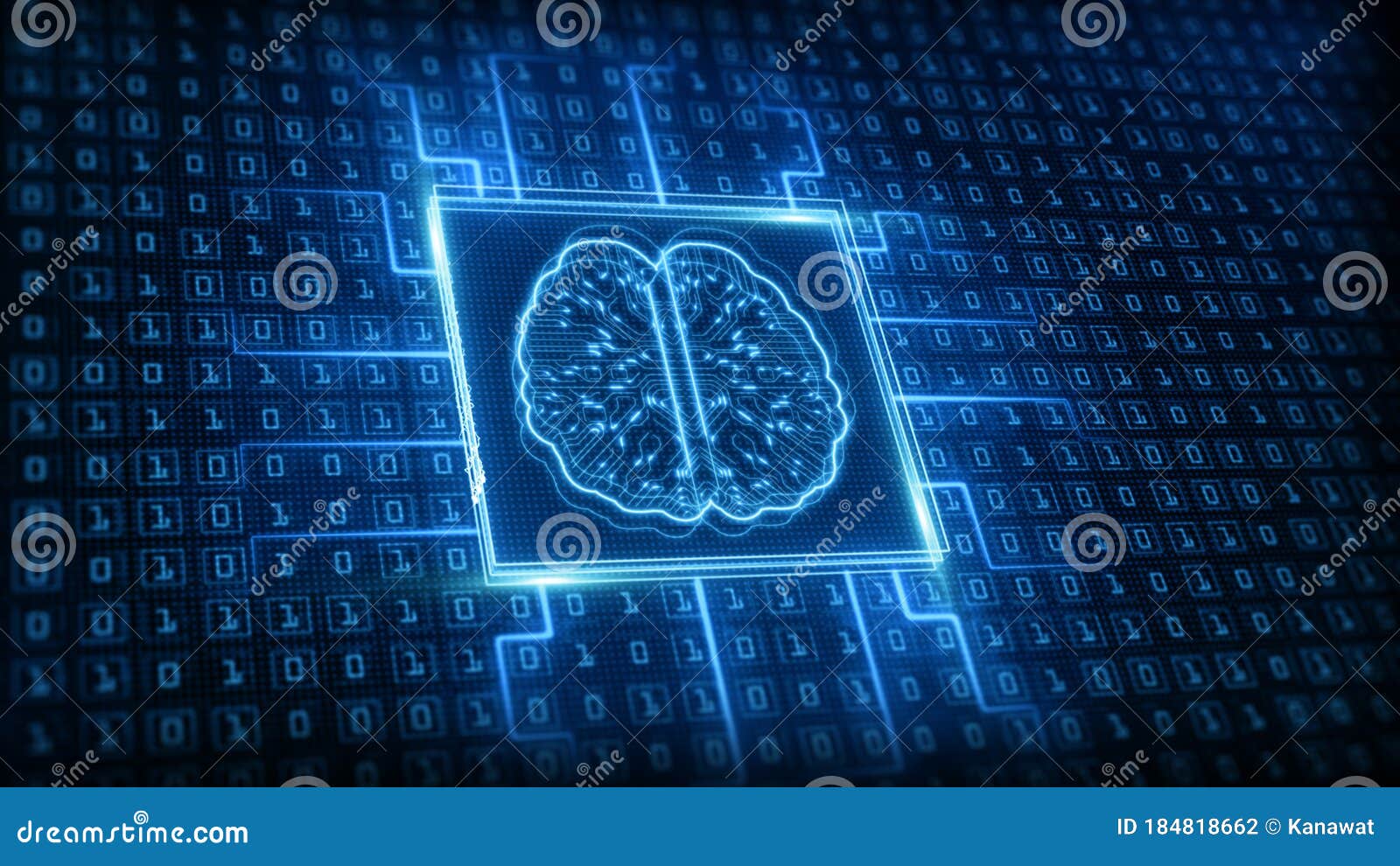 Artificial Intelligence AI Brain Icon, Big Data Flow Analysis, Deep ...