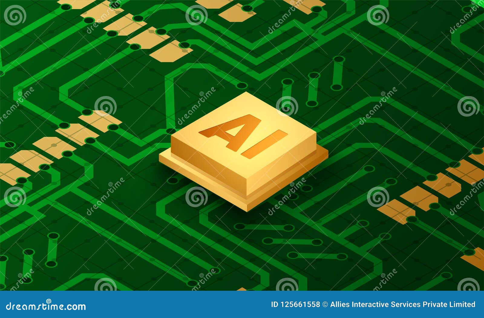 Artificial Intelligence (AI) Chip is Inserted on Computer Circuit Board ...