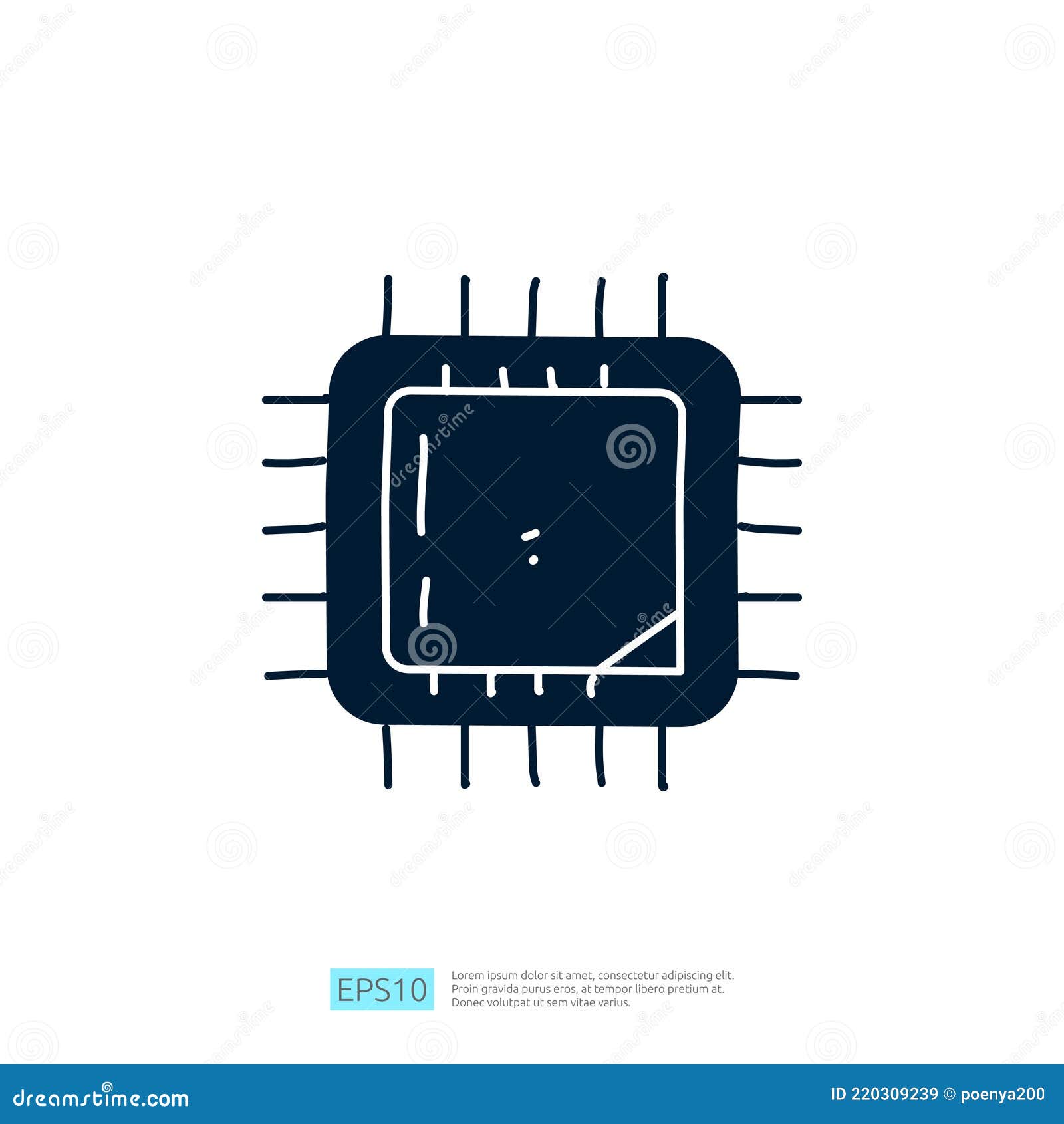 Artificial Intelligence AI Concept with Chip Circuit Board Structure ...