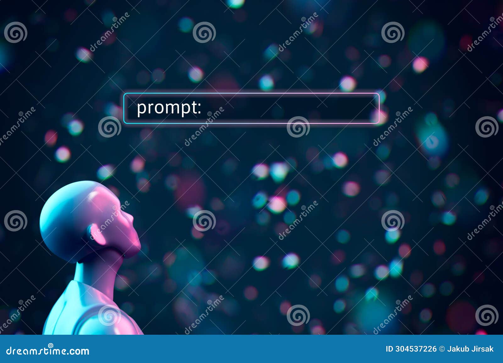 Artificial Intelligence AI Concept with Prompts Stock Illustration ...