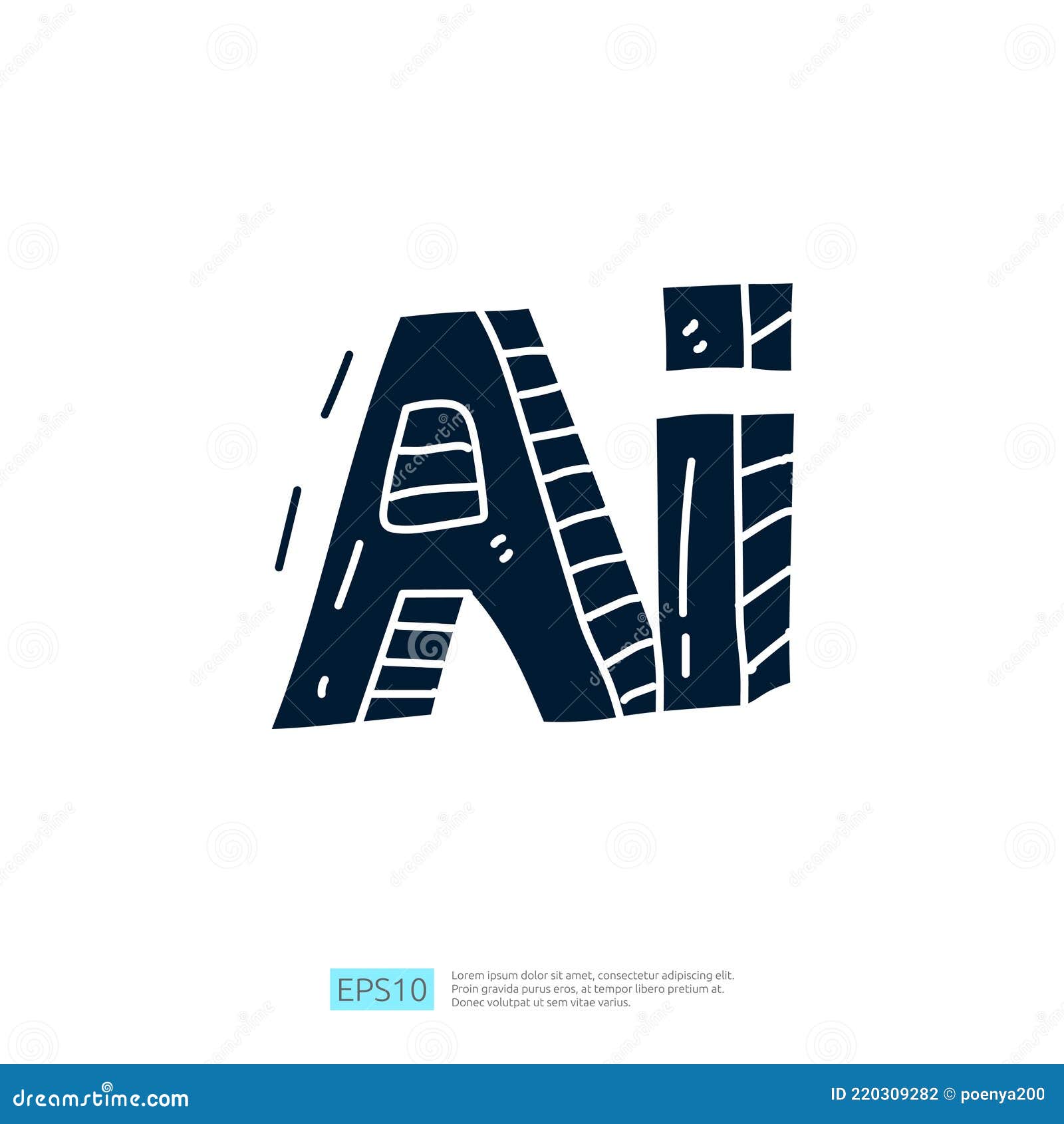 Artificial Intelligence AI Concept Text Logo Icon for Engineering ...