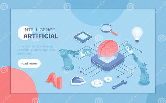Artificial Intelligence AI, Digital Brain, Artificial Thinking Process ...