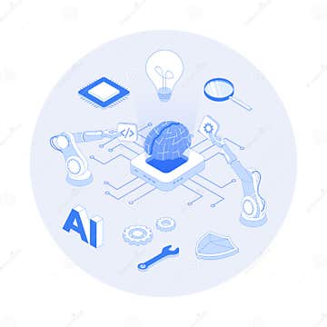 Artificial Intelligence AI, Digital Brain, Artificial Thinking Process ...