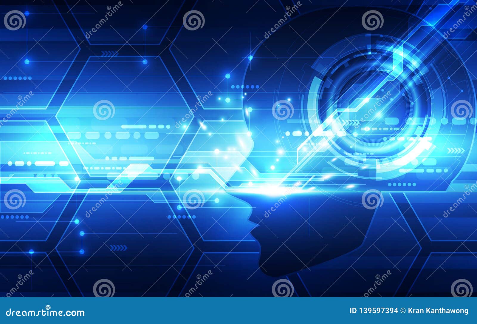 Artificial Intelligence. AI Digital Technology in Future. Virtual ...