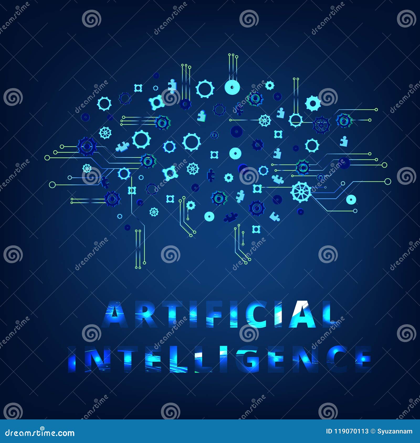 Artificial Intelligence. AI Letters. Vector Illustration. Stock Vector ...
