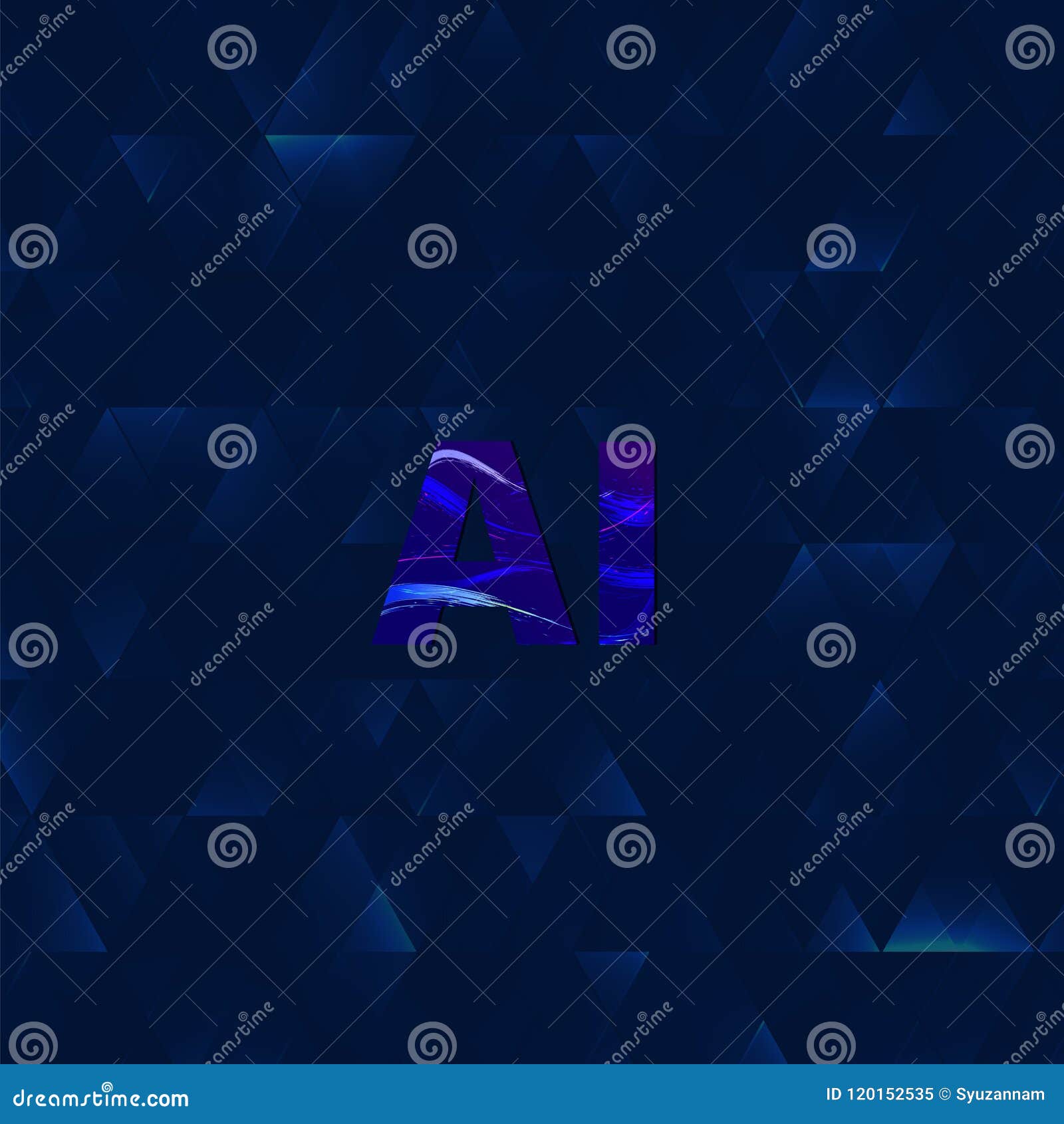 Artificial Intelligence. AI Letters. Vector Illustration. Stock Vector ...