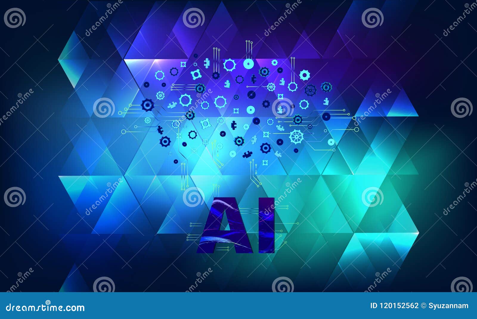 Artificial Intelligence. AI Letters. Vector Illustration. Stock Vector ...