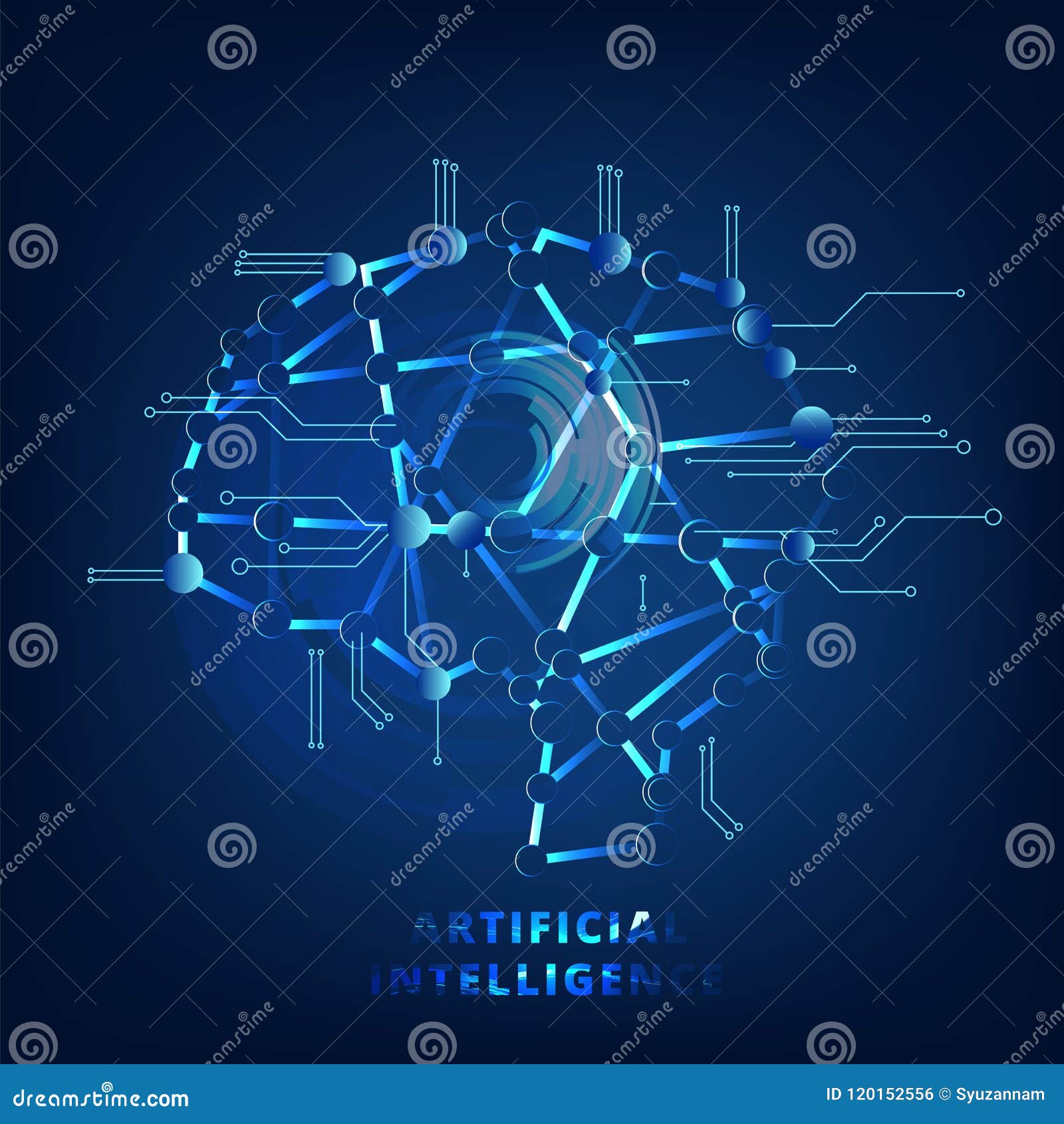 Artificial Intelligence. AI Letters. Vector Illustration. Stock Vector ...