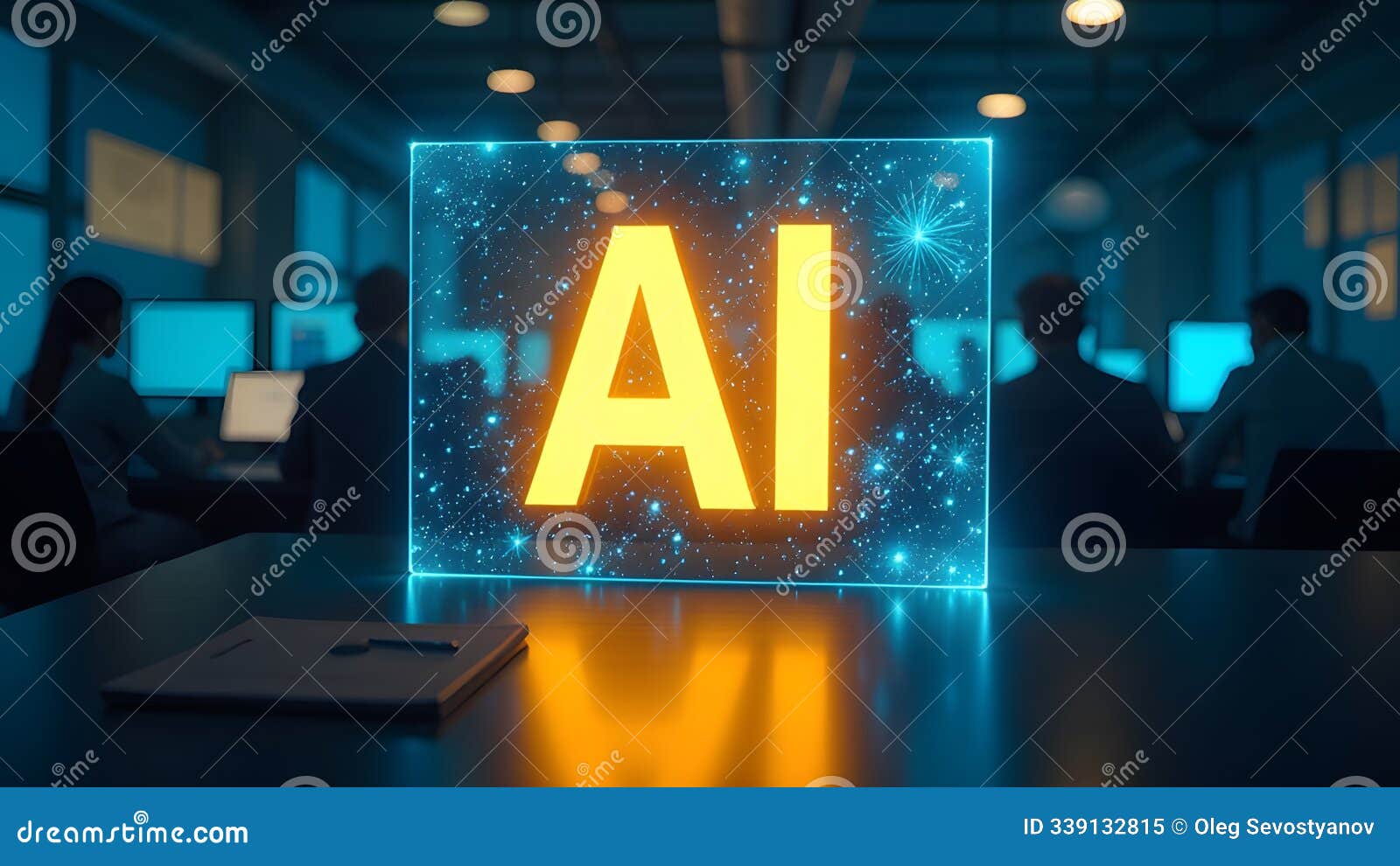 The Concept of Artificial Intelligence (AI) and Machine Learning. Stock ...