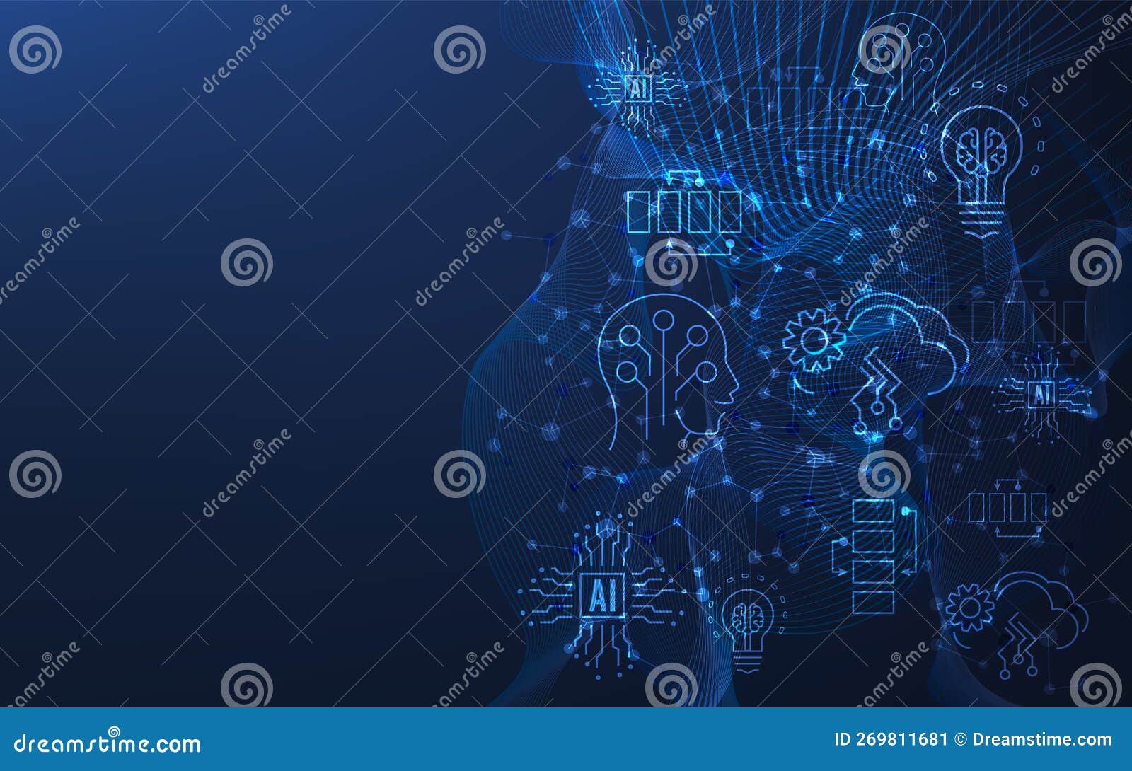Artificial Intelligence (AI) Molecular Structure Background Concept ... Artificial Intelligence (AI) Molecular Structure Background Concept ...