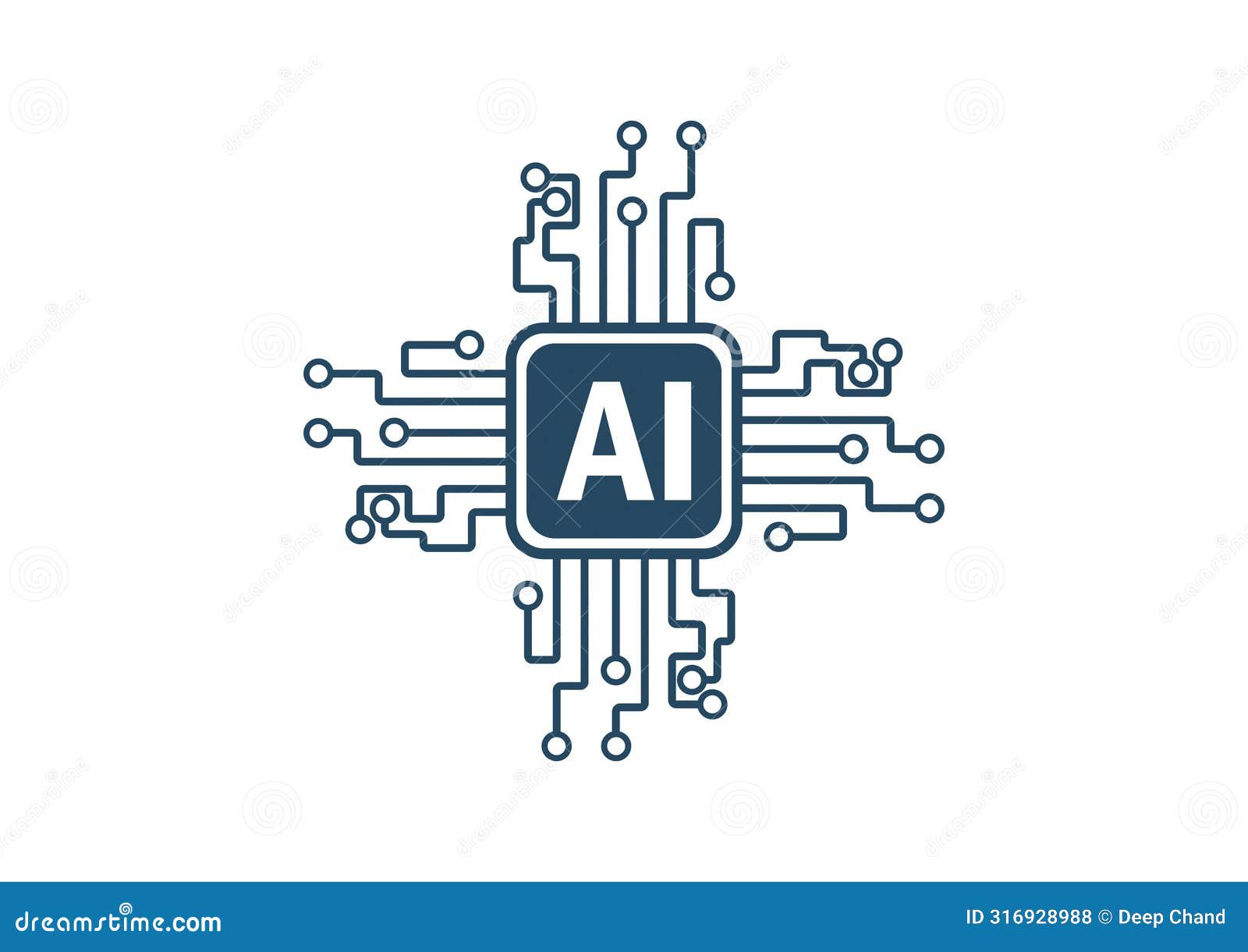 Artificial Intelligence AI Processor Chip Icon Logo Design Stock Vector ...