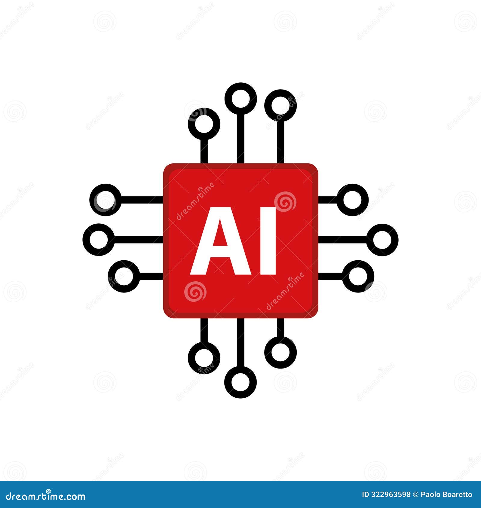 Artificial Intelligence AI Processor Chip Vector Icon. Processor ...