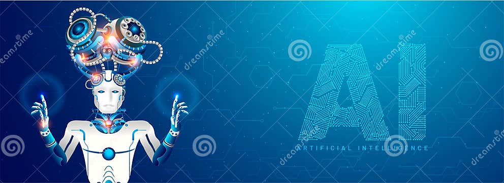 Artificial Intelligence (AI) Responsive Web Banner Design, Human Stock ...